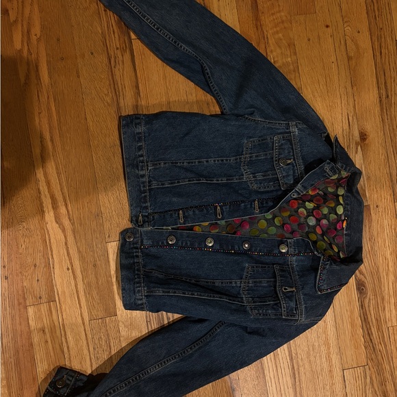 Handmade | Jackets & Coats | Stylish Denim Jacket With Colorful Lining ...